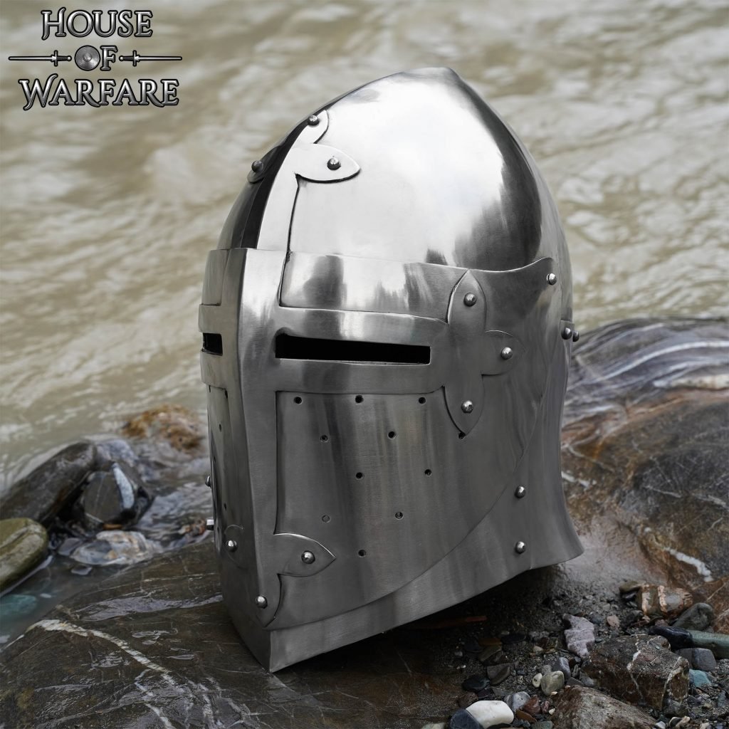 ⭐ 14th Century Medieval Knight Bascinet Helmet 16 gauge - Medieval Shop ...
