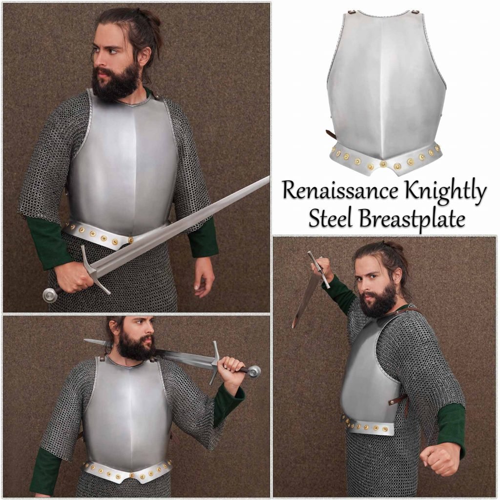 ⭐ 15th Century Steel Breastplate with Brass Rivets Front Only Knight ...