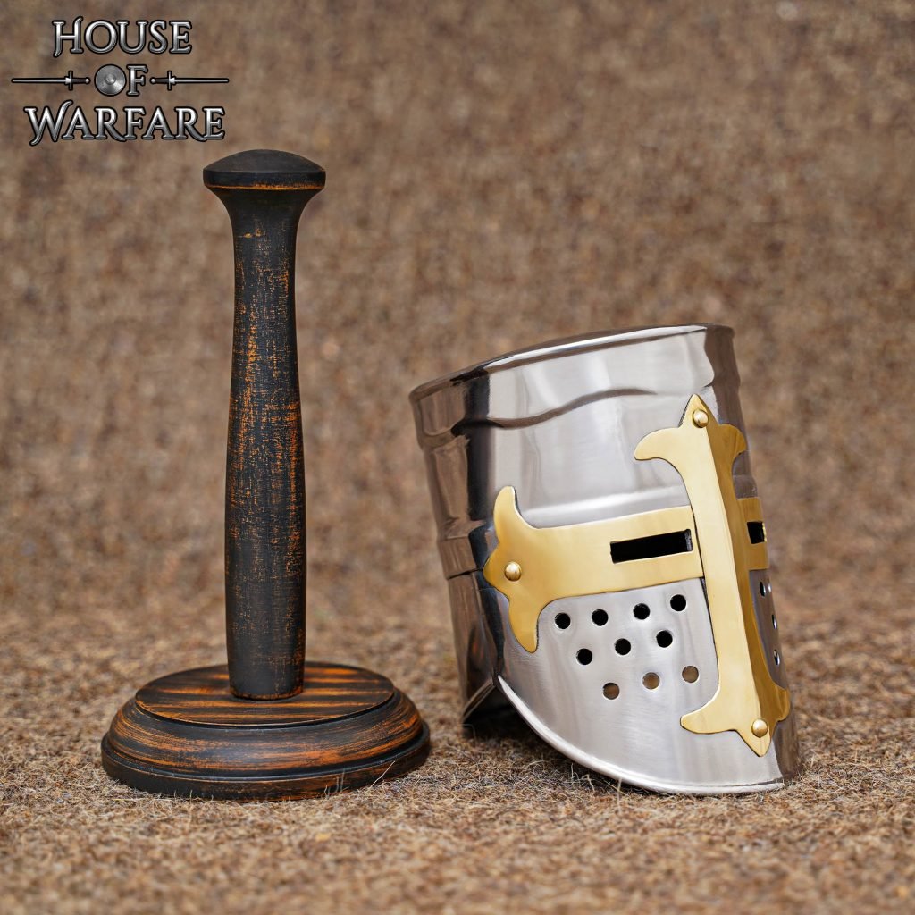 ⭐ Handcrafted Genuine Wood Mini Helmet Stand - Medieval Shop at House ...