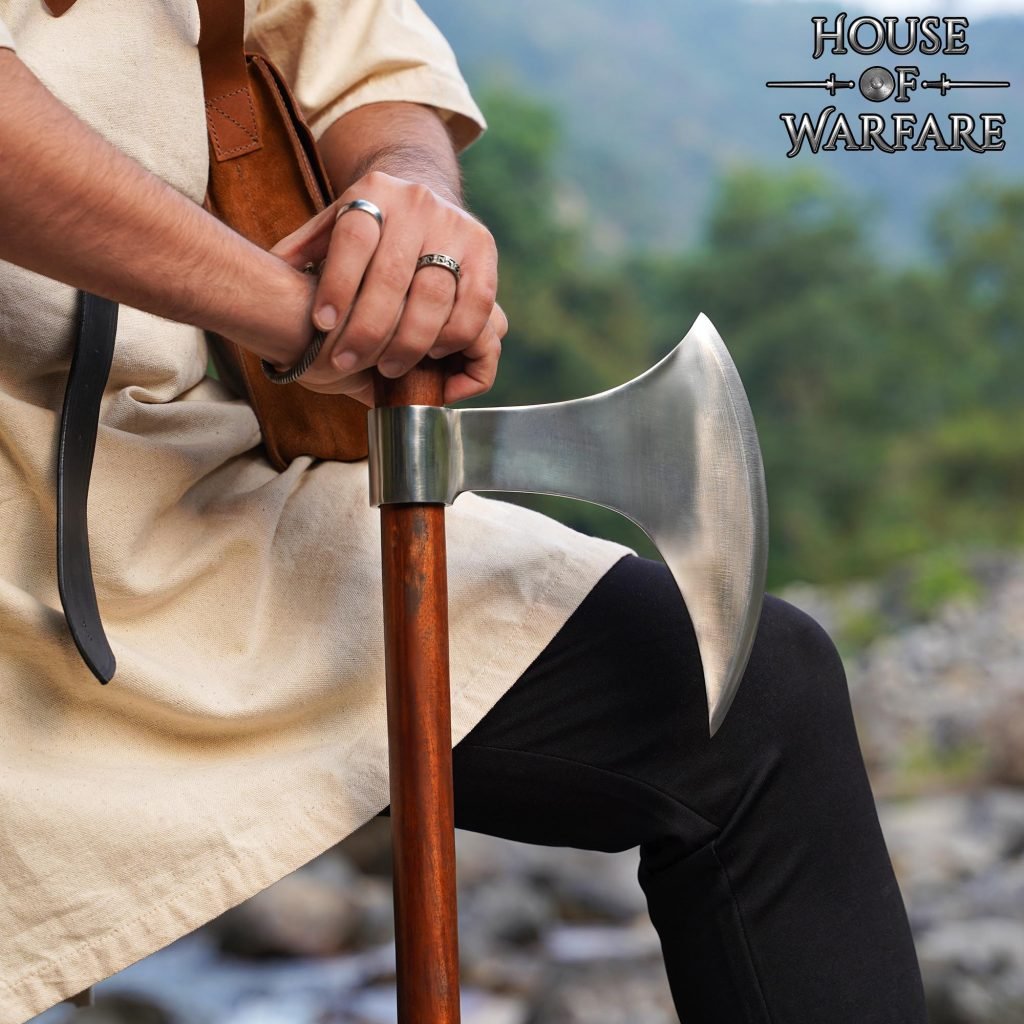 ⭐ Viking Long Axe with Leather Sheath - Medieval Shop at House of Warfare