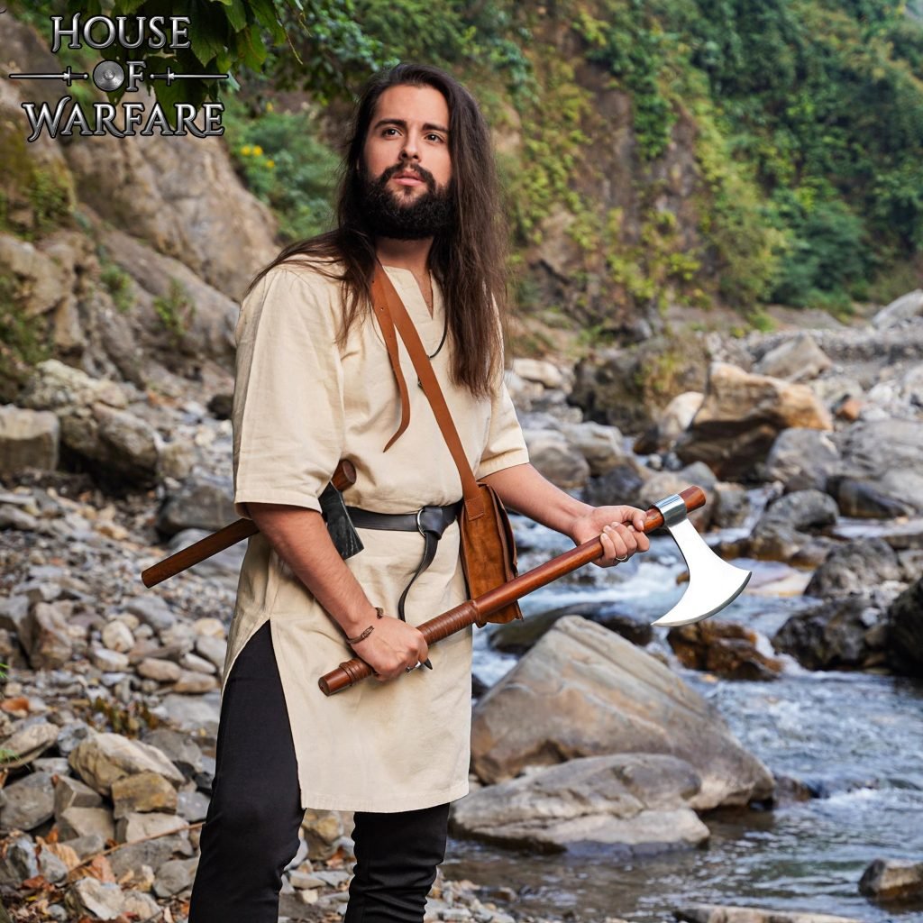 ⭐ Viking Long Axe with Leather Sheath - Medieval Shop at House of Warfare