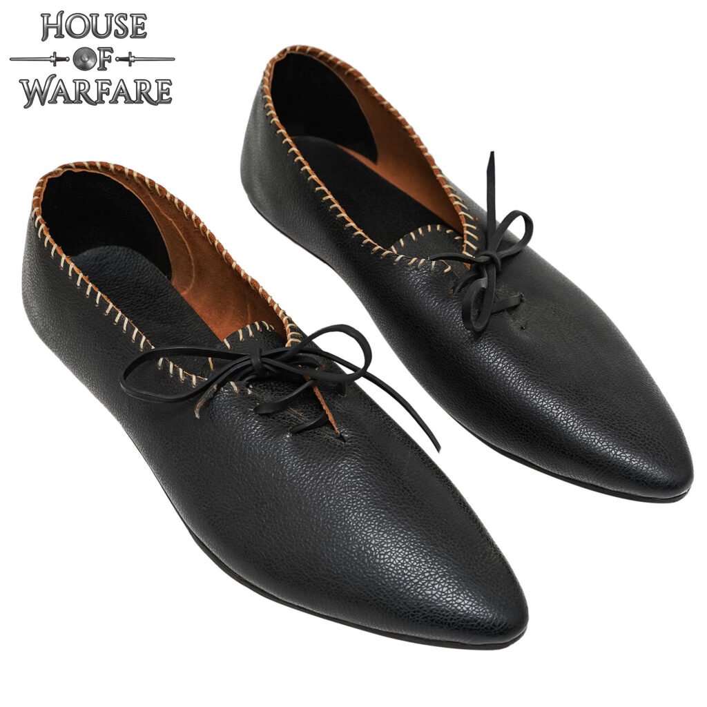 ⭐ 13th–14th Century Leather Turn Shoes Hand Stitched Medieval Slippers ...
