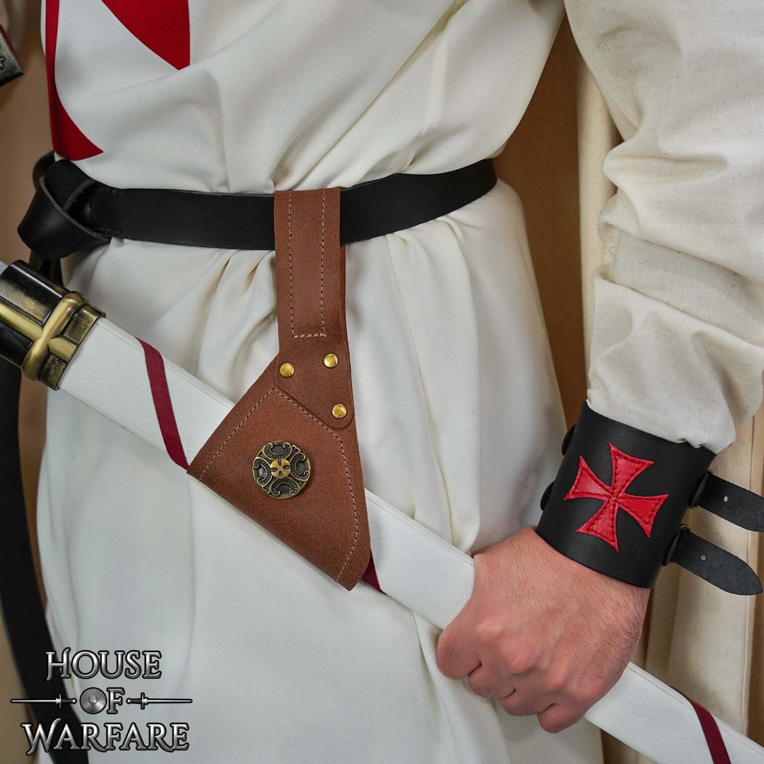 ⭐ Medieval Leather Sword Frog Antique Cross Design - Medieval Shop at ...