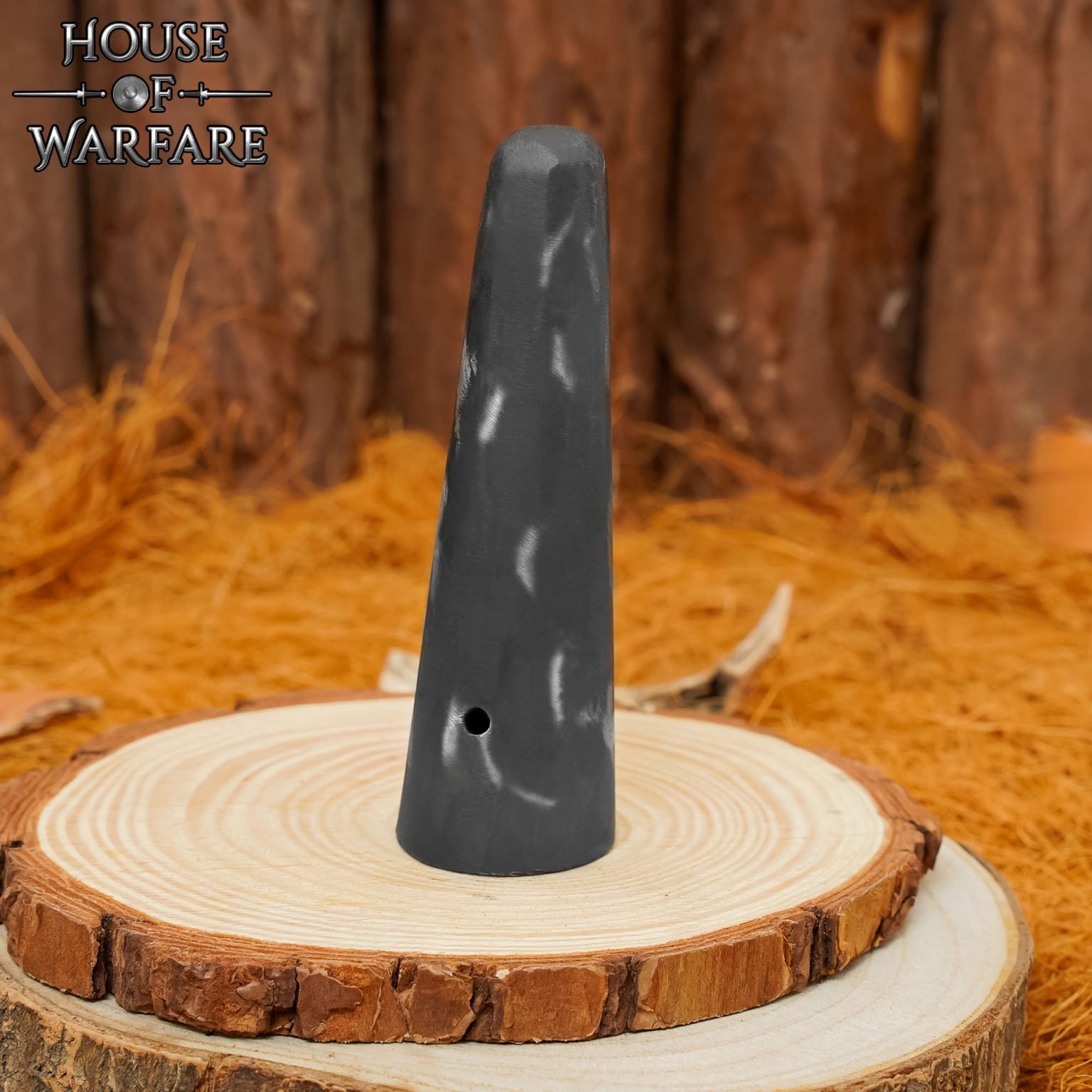 ⭐ Hand-Forged Viking Spear Butt Cap – Medieval Iron Ferrule with Split ...