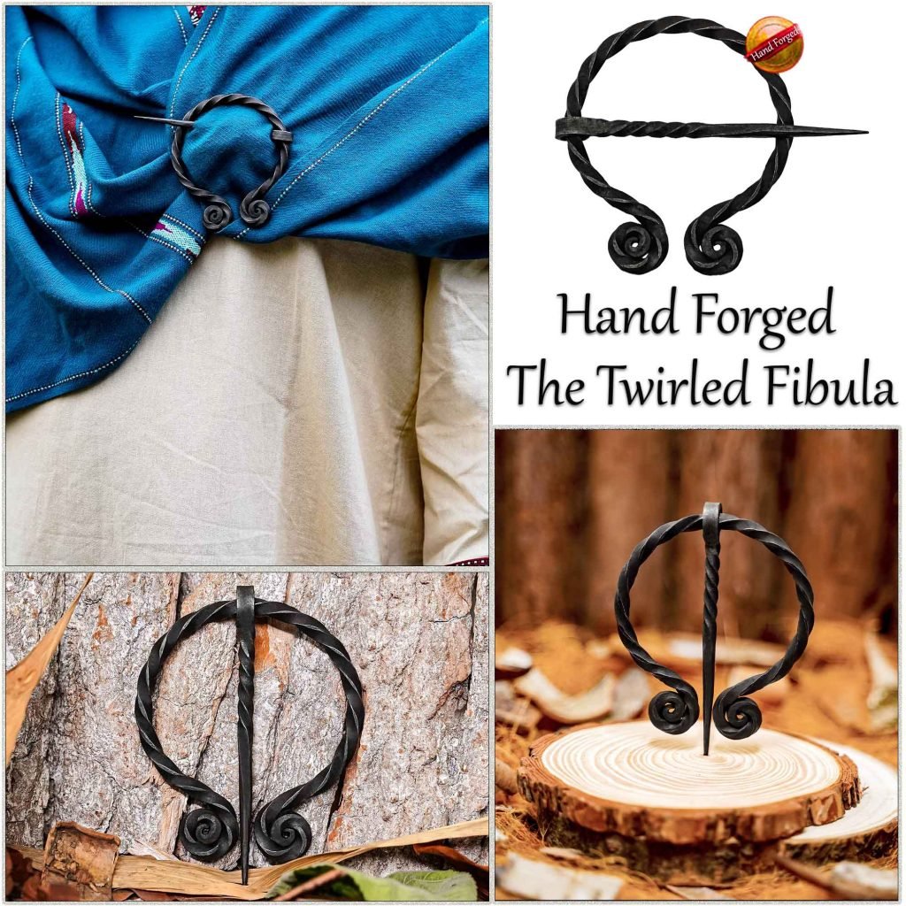 ⭐ Hand Forged Historical "The Twirled" Fibula / Cloak Pin - Medieval ...