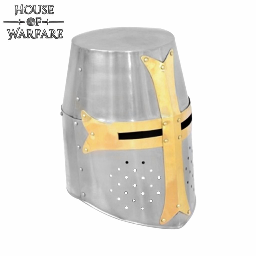 ⭐ Medieval Crusader Knight Steel Helm - Medieval Shop at House of Warfare